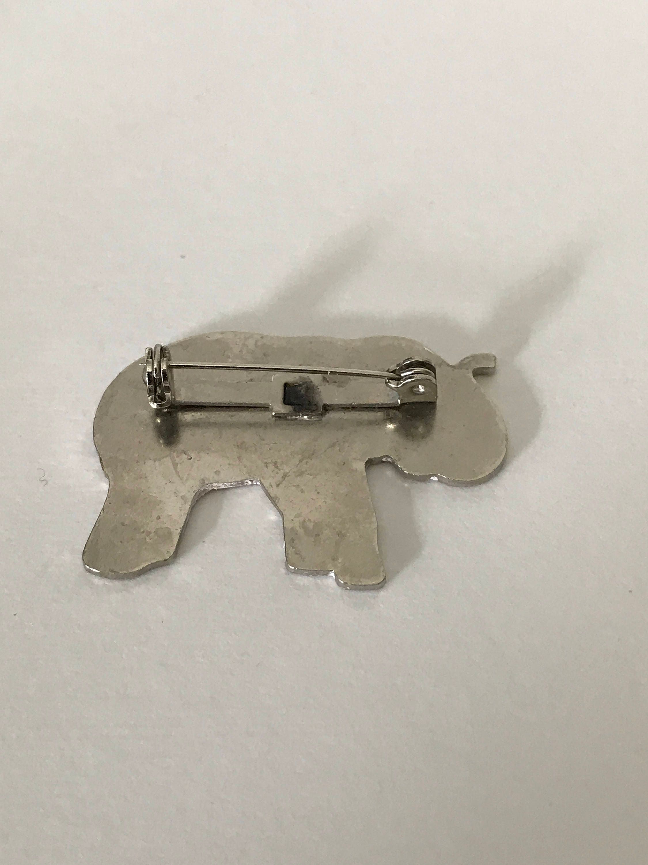Elephant Pin, Silver Tone Elephant Pin, Elephant Jewelry, India, Lucky ...