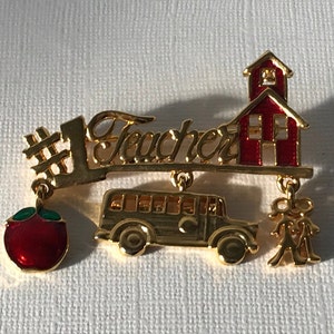 Vintage #1 Teacher Pin, Gifts for Teachers, Teacher Brooch, Teacher ...