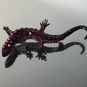 Rhinestone Lizard Brooch Rhinestone Lizard Pin Pink Lizard | Etsy