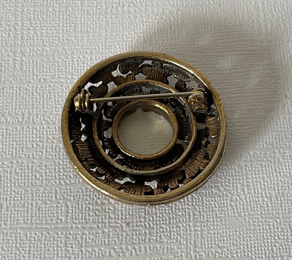 Vintage wreath brooch, flowered wreath pin, Christmas… - Gem
