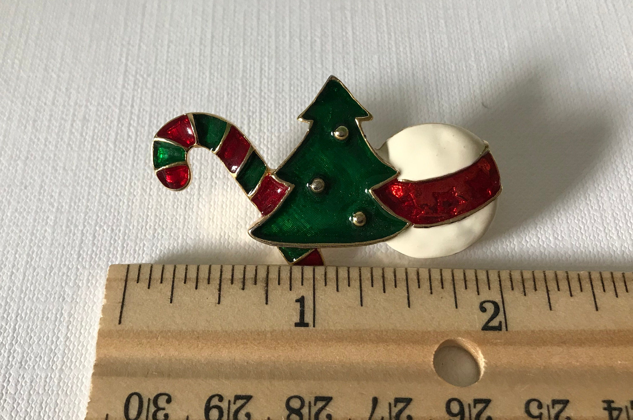 Vintage Christmas Pin Holiday Pin Cancy Cane Pin Christmas | Etsy