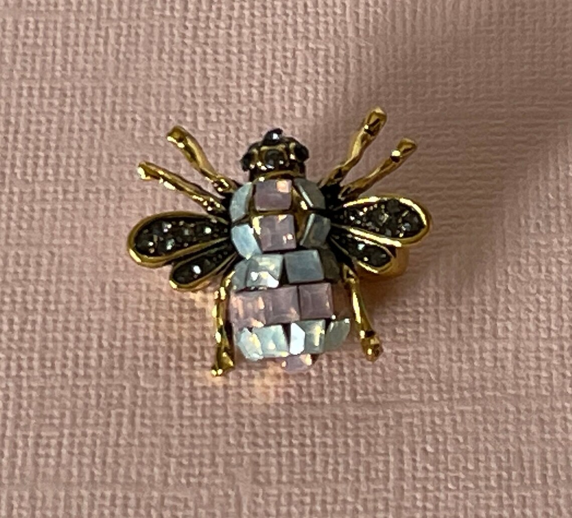 Rhinestone Bee Pin Blue and Purple Bee Pin Bumble Bee Pin - Etsy