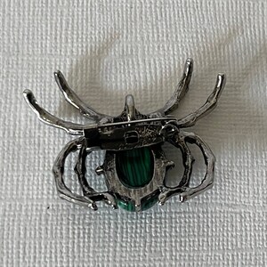 Green Malachite Spider Brooch, Spider Pin, Malachite Spider Pin ...