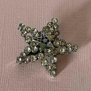 Vintage Order of the Eastern Star Rhinestone Star Pin, OES Rhinestone ...
