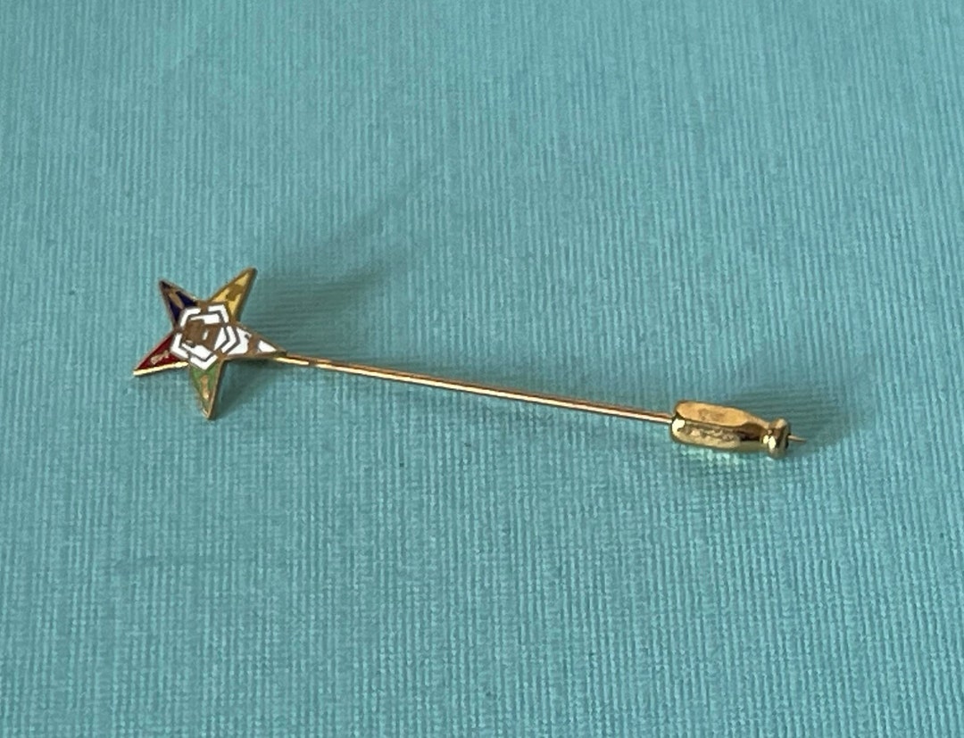 Vintage Eastern Star Stick Pin, OES Stick Pin, Eastern Star Jewlery ...