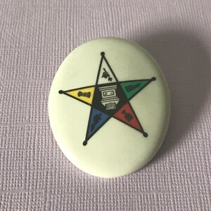 Vintage White Order of the Eastern Star Pin, OES White Brooch, Masonic ...