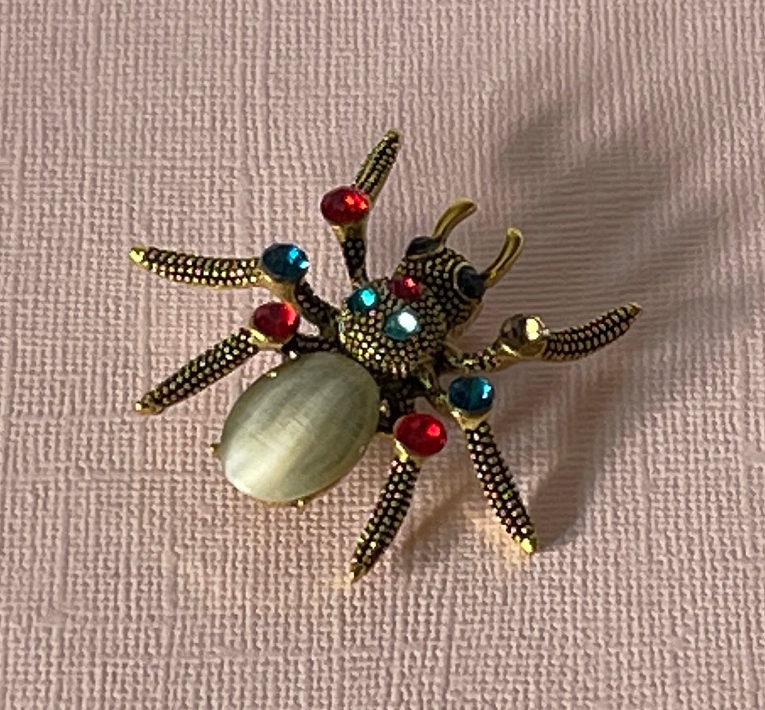 Rhinestone Spider Brooch, Halloween Spider Pin, Tarantula Brooch, Blue ...