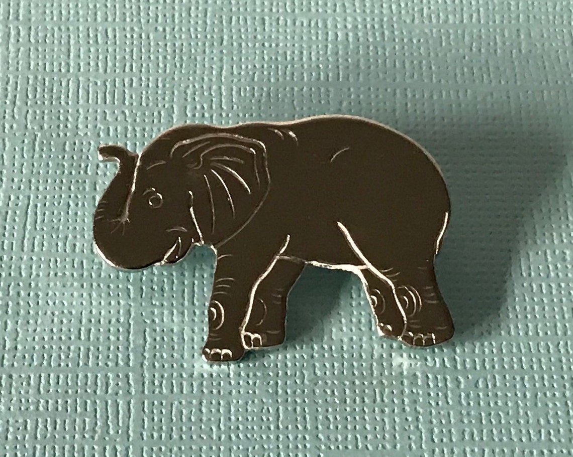 Elephant Pin Silver Tone Elephant Pin Elephant Jewelry | Etsy