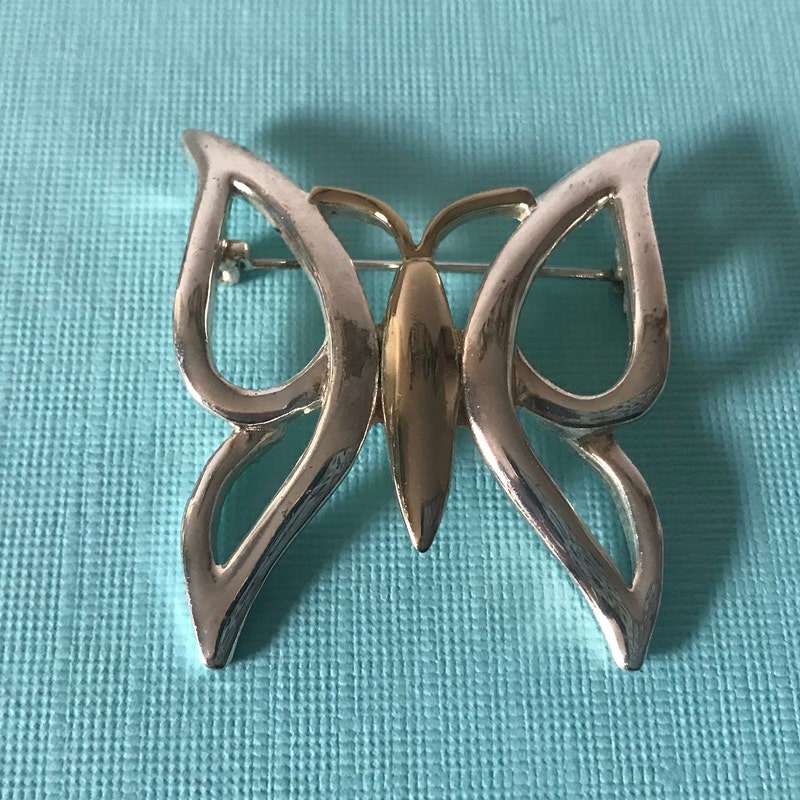 Silver Butterfly Pin - Etsy