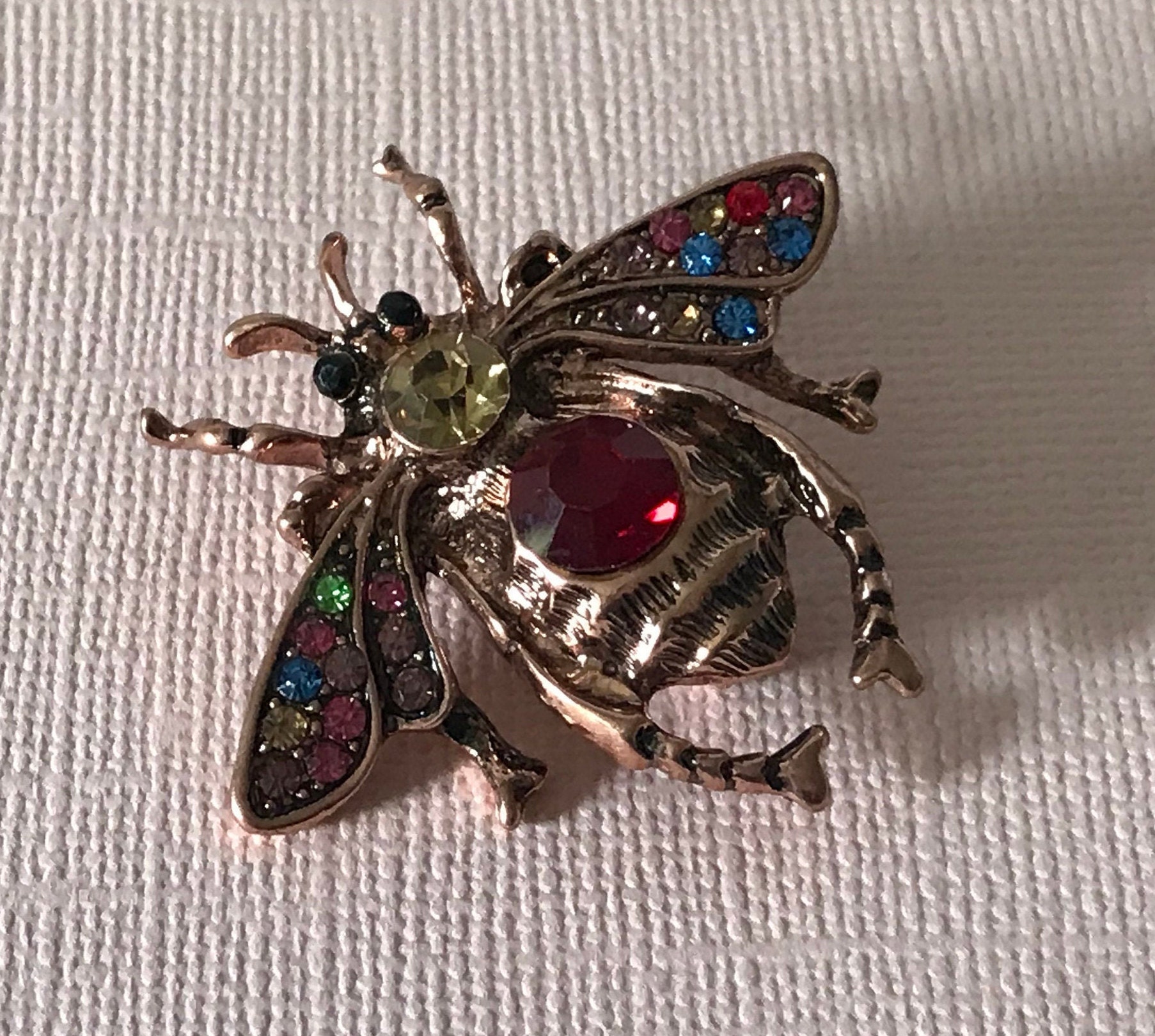 Rhinestone Bee Pin Multi Colored Rhinestone Bee Pin Rainbow | Etsy UK