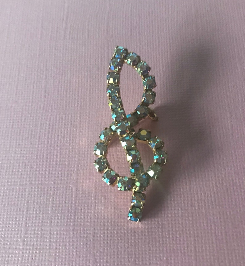 Vintage Rhinestone Treble Clef Brooch Rhinestone Ampersand | Etsy