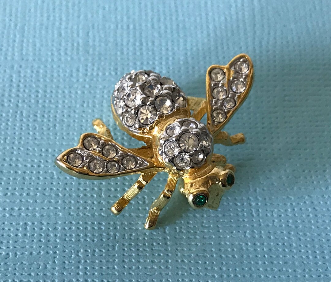 Vintage Signed Joan Rivers Bee Pin, Crystal Bee Pin, Joan Rivers ...