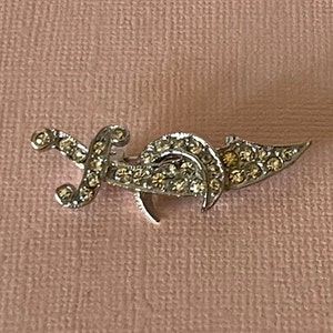 Shriner Scimitar Sword, Brooch, Shriner Brooch, Rhinestone Shriner ...