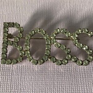Vintage rhinestone boss brooch boss pin manager pin | Etsy