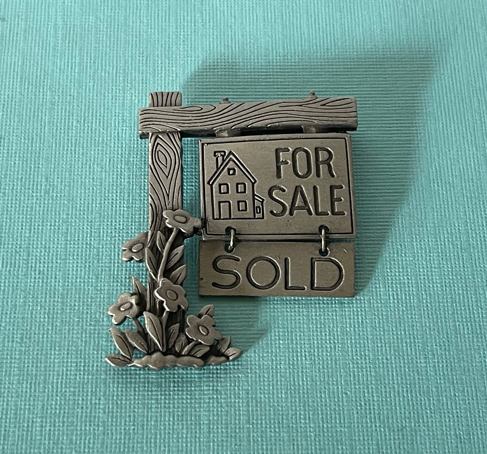 Vintage for Sale Sign Pin Sold Sign Pin Pewter Sold Sign - Etsy