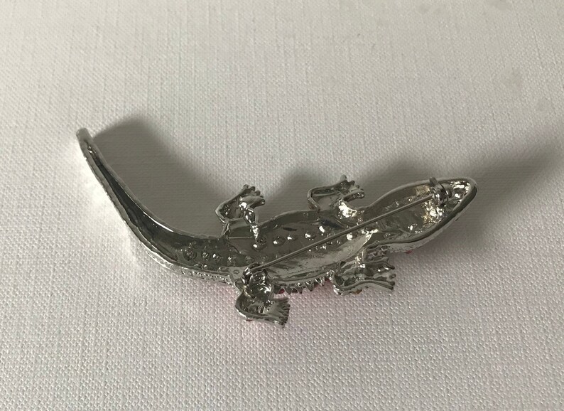 Rhinestone Alligator Pin Alligator Brooch Crocodile Pin Red | Etsy