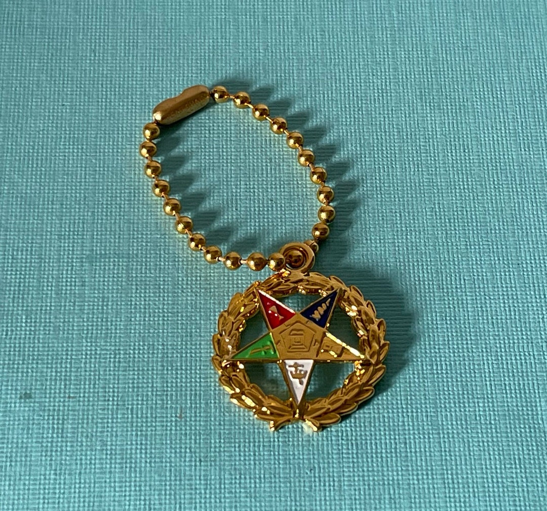 Vintage Eastern Star Keychain, OES Keychain, Eastern Star Emblem ...