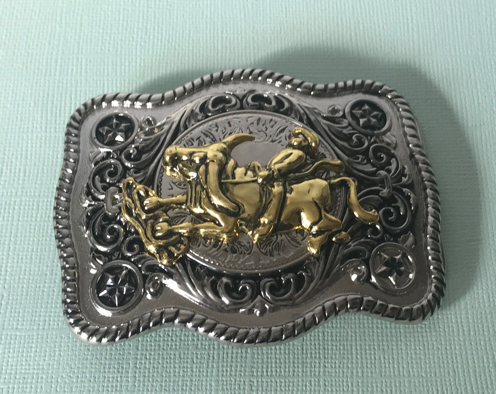 Vintage NEW Bull Riding Belt Buckle Silver Bull Riding Belt - Etsy