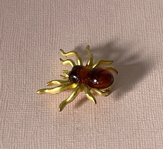 Vintage spider pin, gold spider pin, spider jewelry, … - Gem
