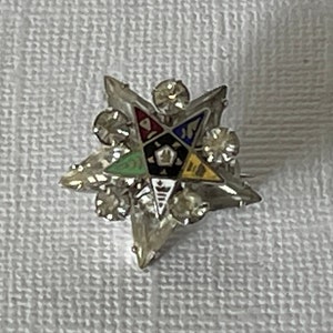 Vintage Order of the Eastern Star Rhinestone Brooch, OES Rhinestone ...