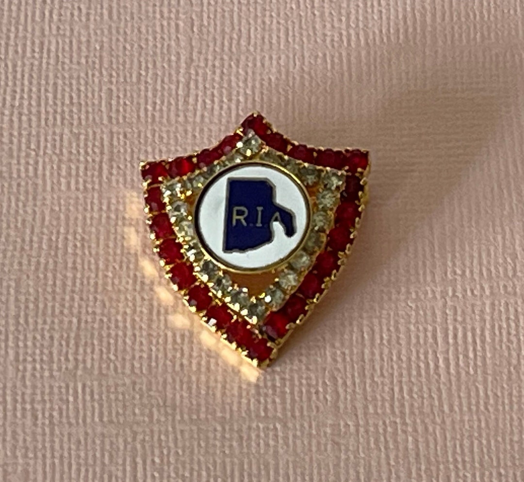 Vintage Rhinestone Rhode Island Pin, High End Rhode Island Pin, Rare ...