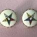 Vintage White Order of the Eastern Star Screw Back Earrings, Round ...