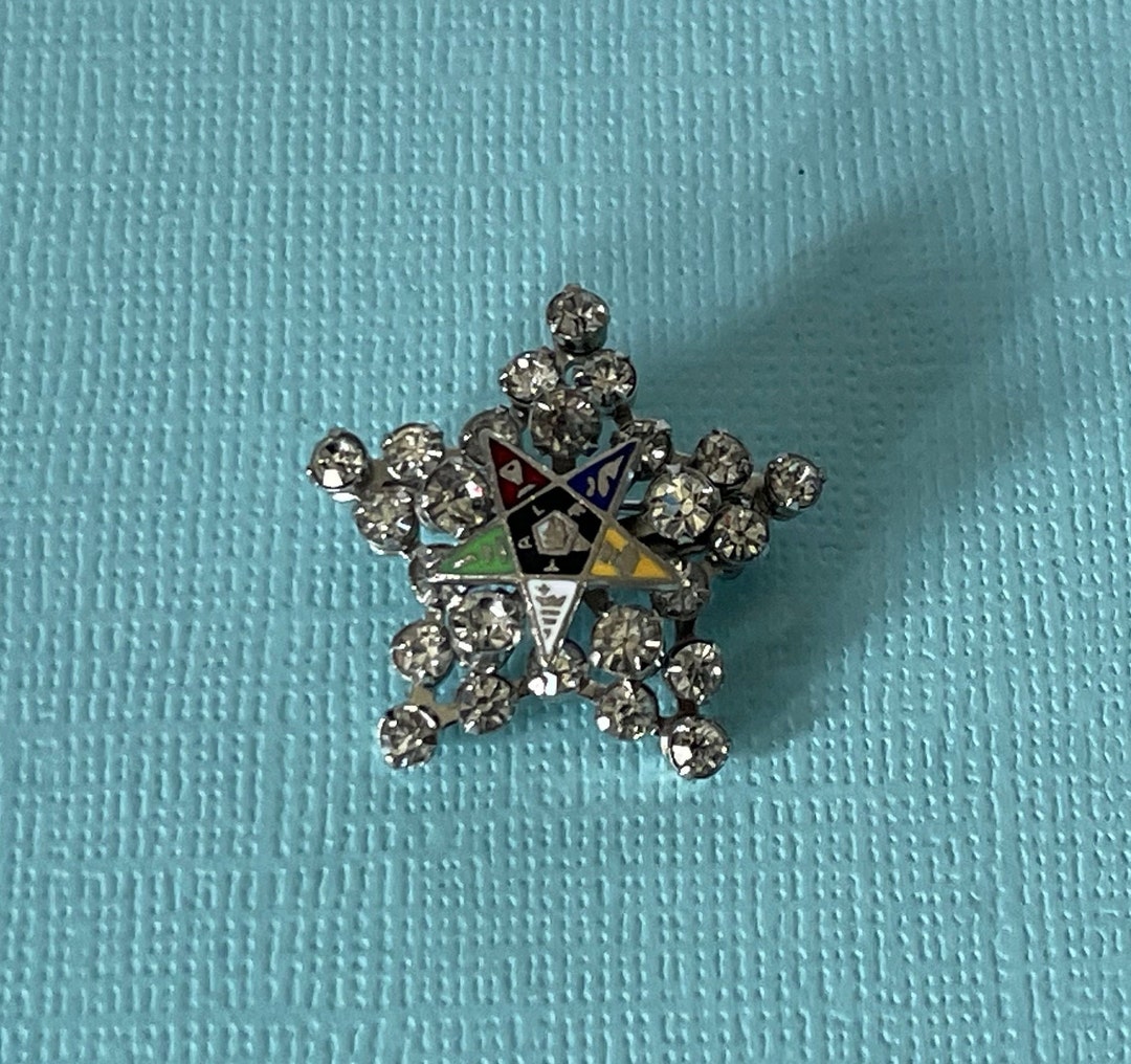 Vintage Order of the Eastern Star Rhinestone Star Brooch, OES ...