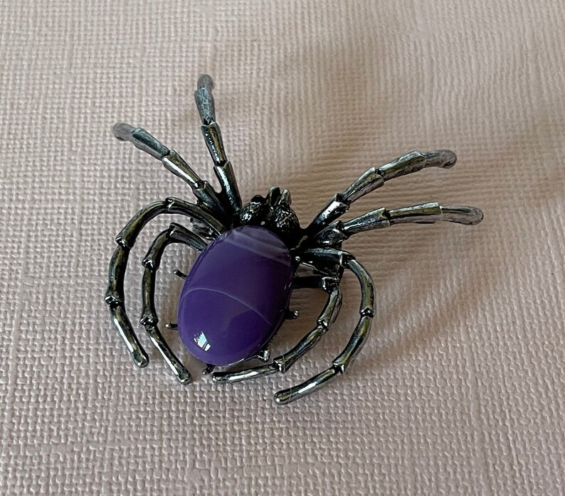 Purple Spider Brooch Spider Pin Spider Jewelry Halloween - Etsy