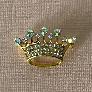 Rhinestone Crown Brooch, Queen Jewelry, Princess Jewelry, Gold Crown ...