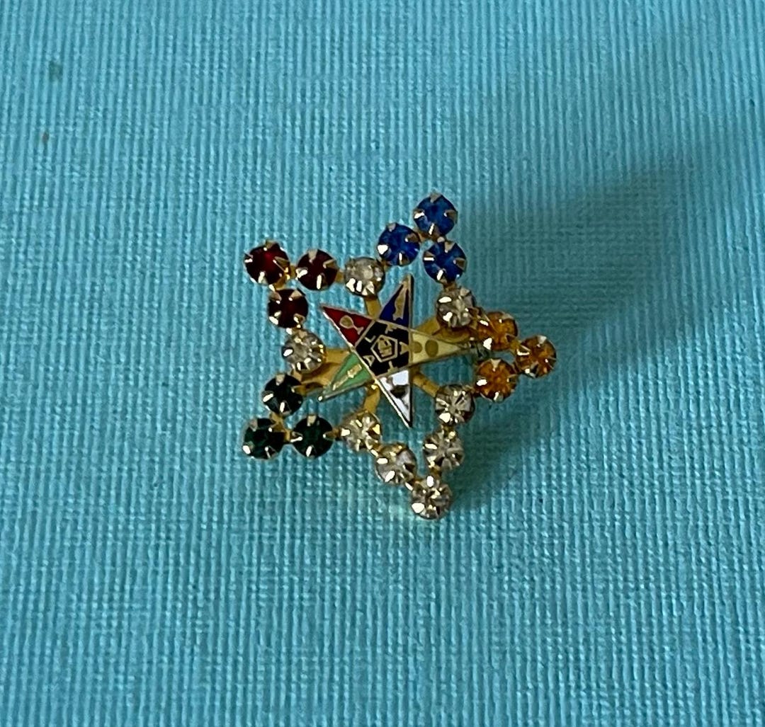 Vintage Order of the Eastern Star Brooch, OES Star Pin, Eastern Star ...