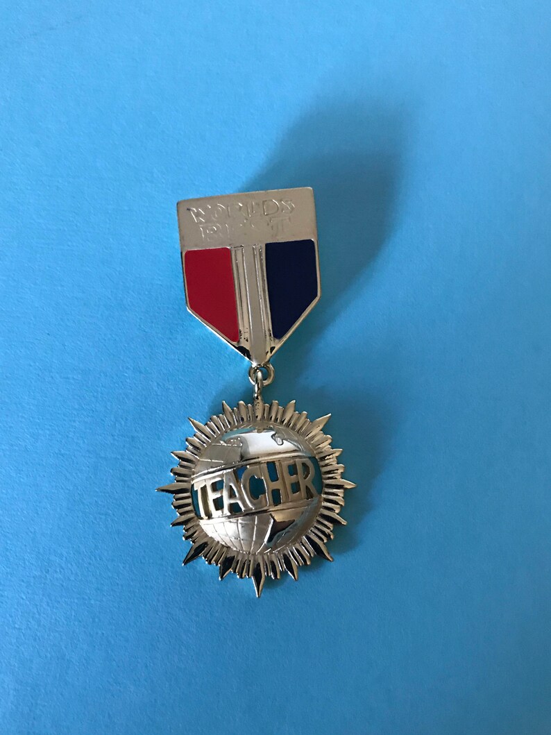 Vintage Worlds Best Teacher Pin Worlds Best Teacher Pin Gold | Etsy