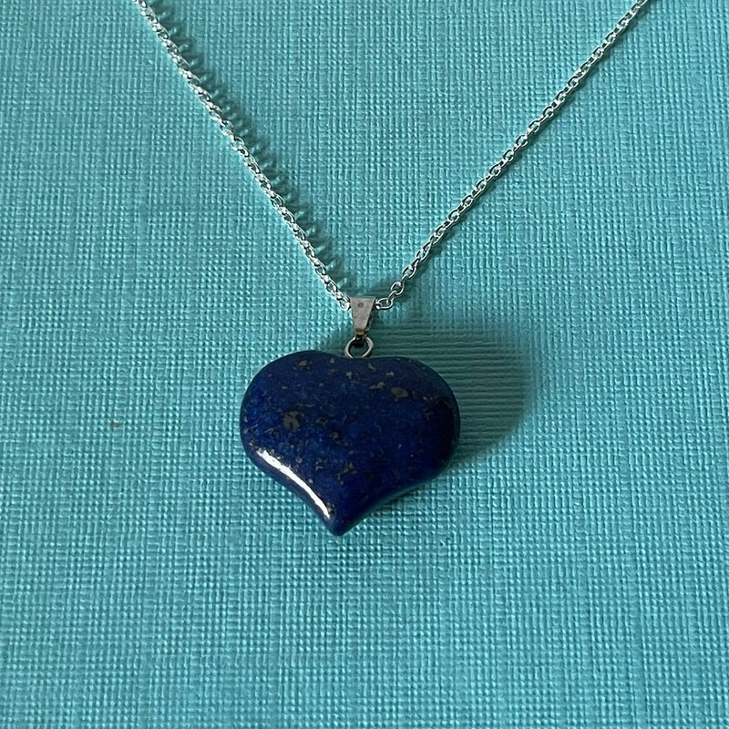 Blue Heart Necklace - Etsy