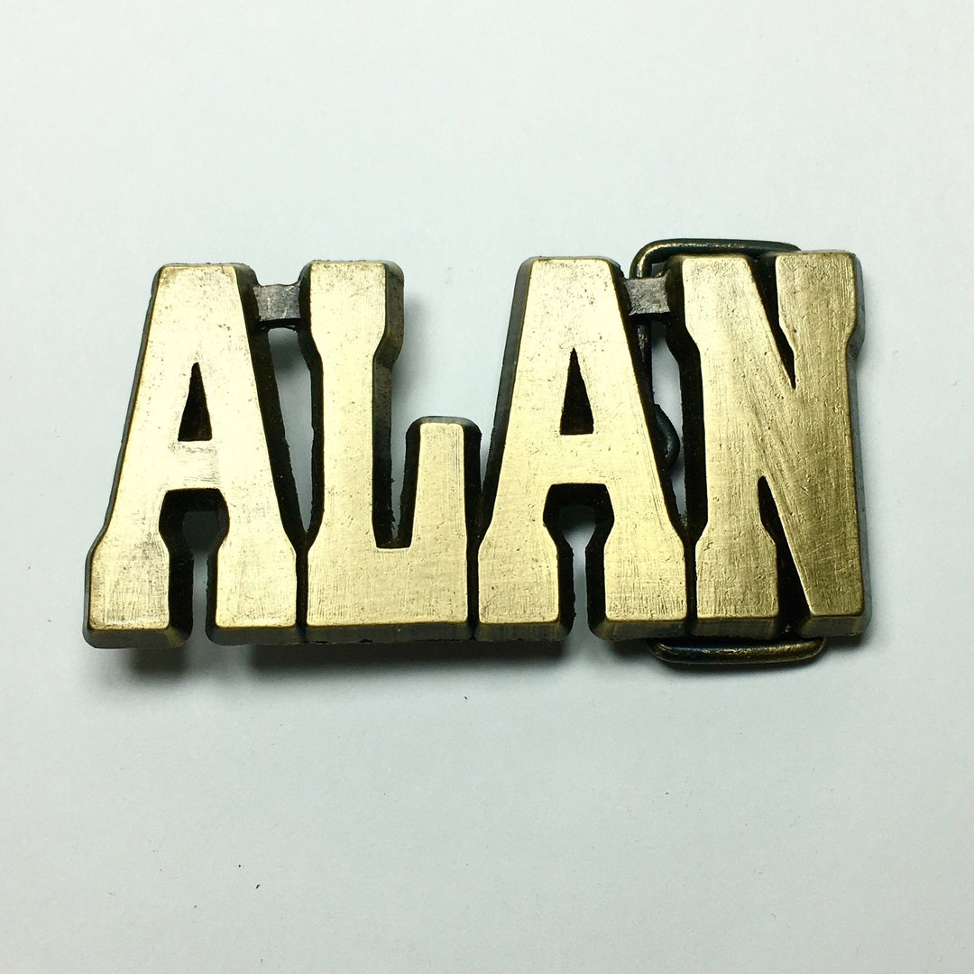 Vintage Belt Buckle ALAN Name Cut Spelled Out 3.4" X 1.7" - Etsy
