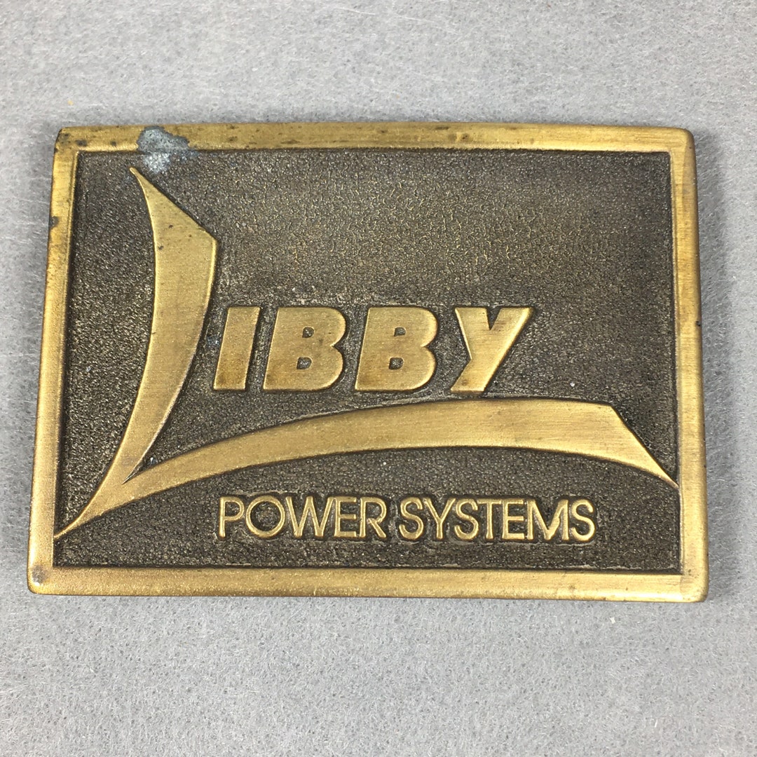 Mens Belt Buckle Libby Power Systems Electrical Energy Vintage 1977 ...