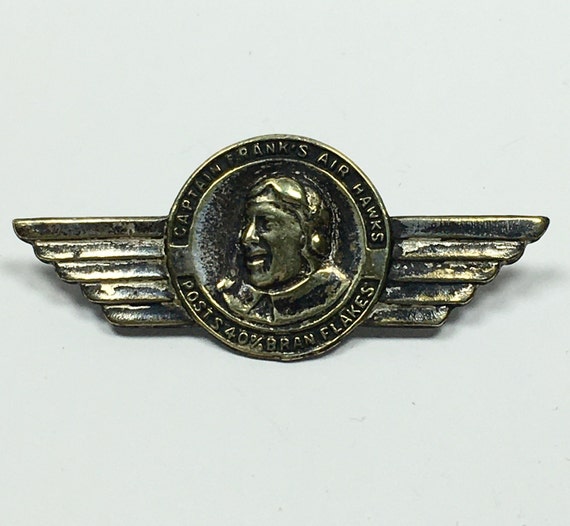 Captain Franks Air Hawks Flying Ace Post Cereal Bran … - Gem