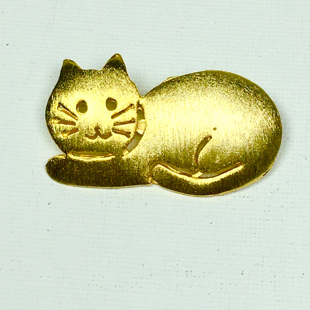 Ultra Craft Signed Cat Pin Gold Tone Brooch Vintage - Etsy
