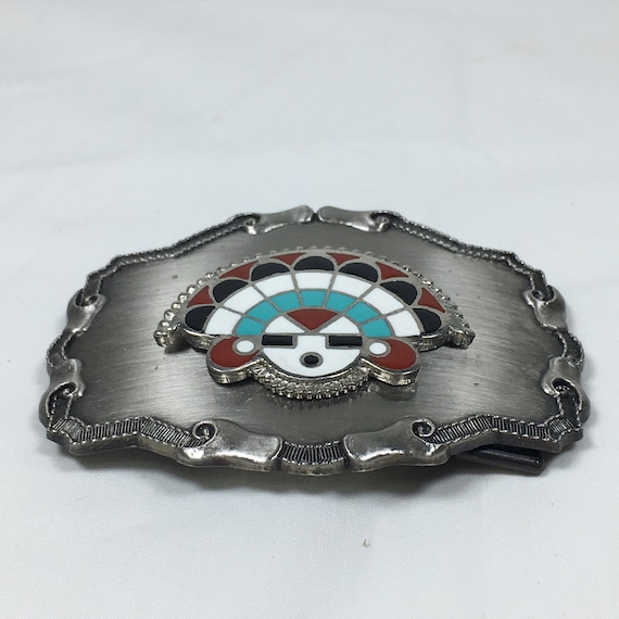 Men's Belt Buckle Enamel Sun Face Vintage Southwester… - Gem
