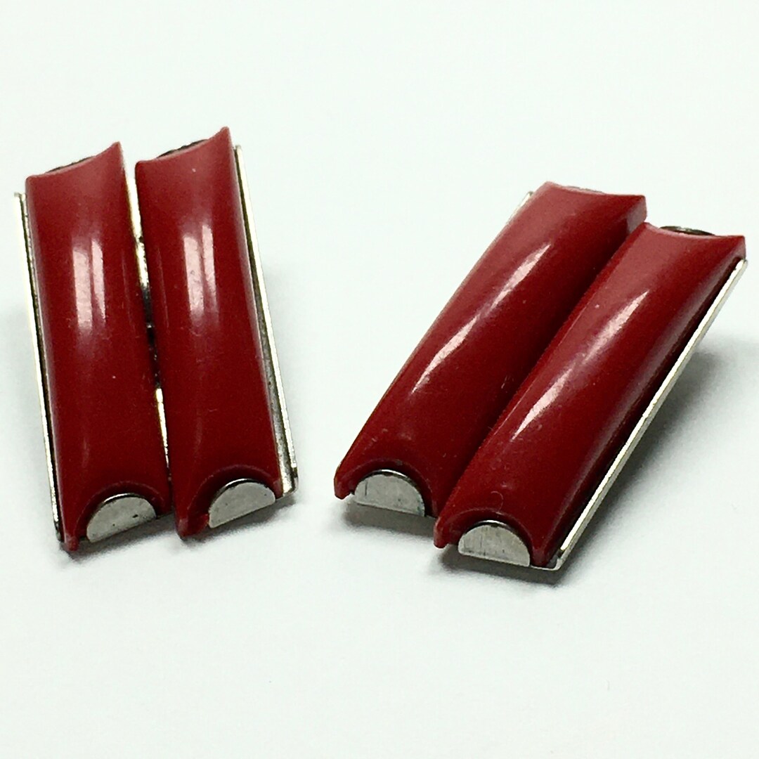 Vintage Art Deco Red Plastic Clip Earrings - Etsy