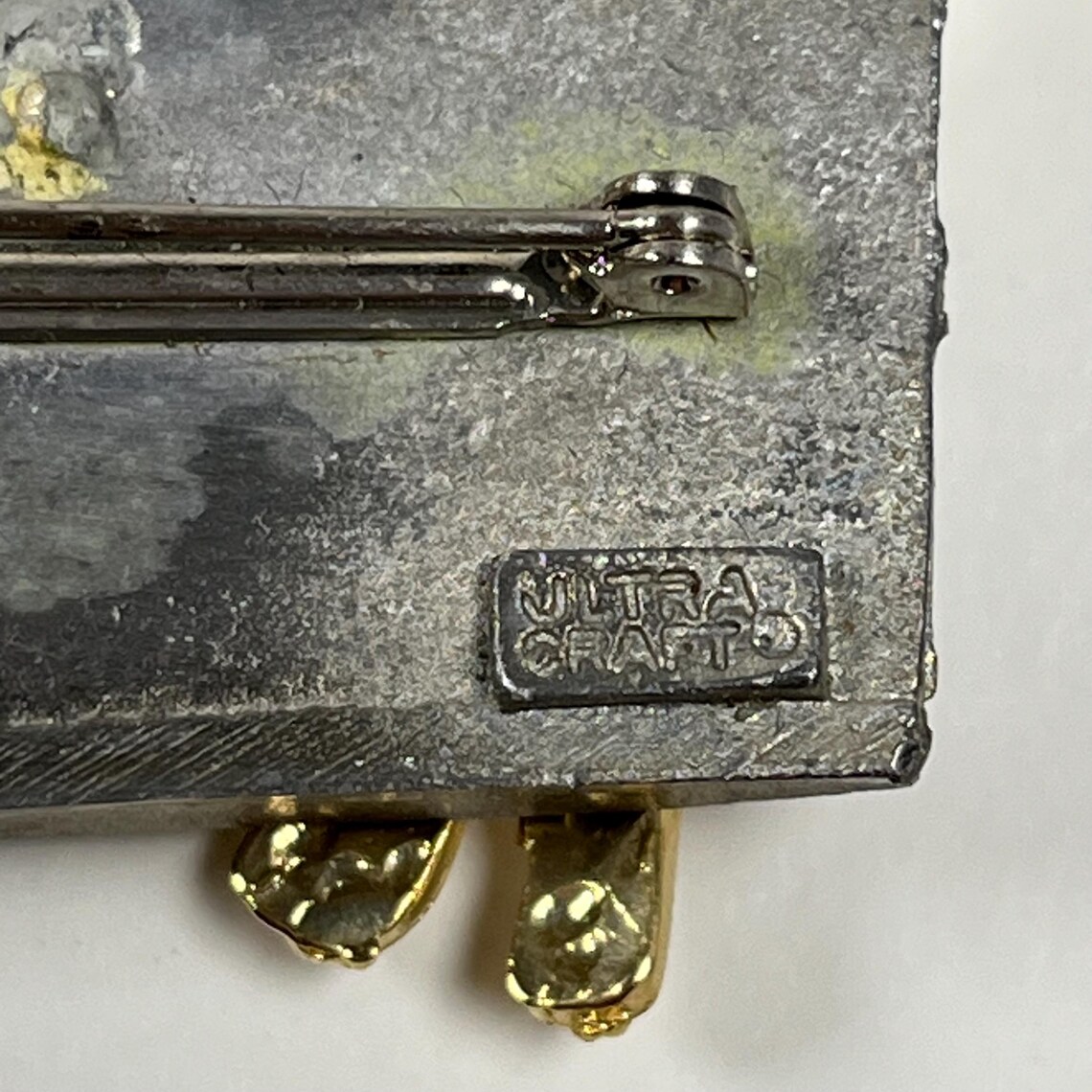 Vintage Ultra Craft Signed Pin Brooch Cat and Mouse Silver & Gold Tone ...