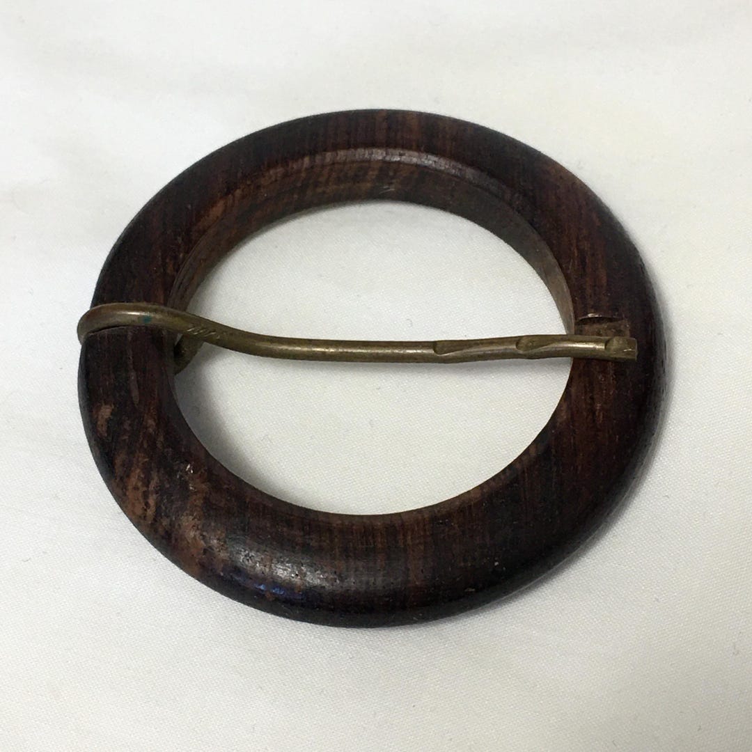 Vintage Round Circle Wood Belt Buckle 3" - Etsy