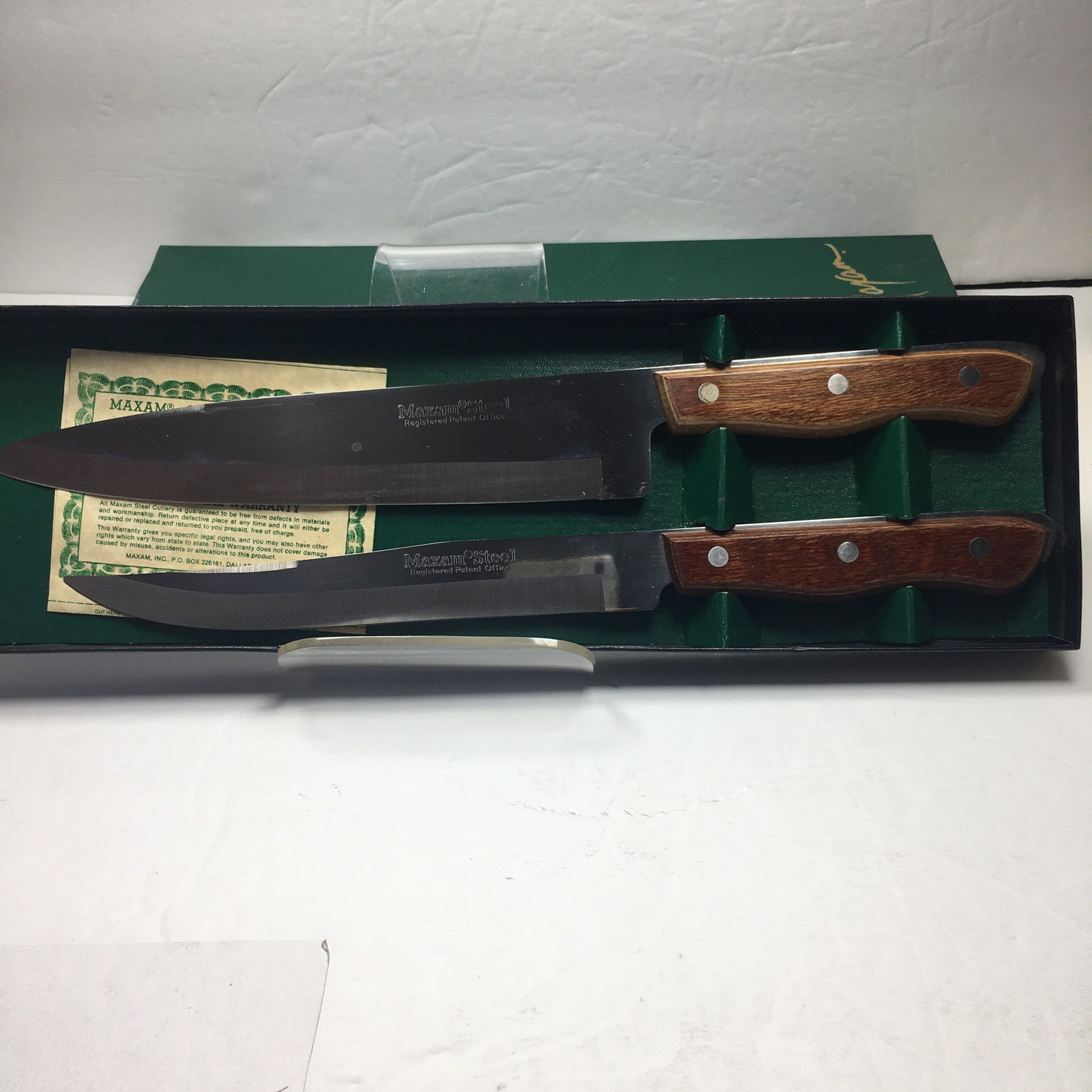 Vintage MAXAM Stainless Steel Kitchen Knife Set 2 Pc 8 French Carving 9 ...