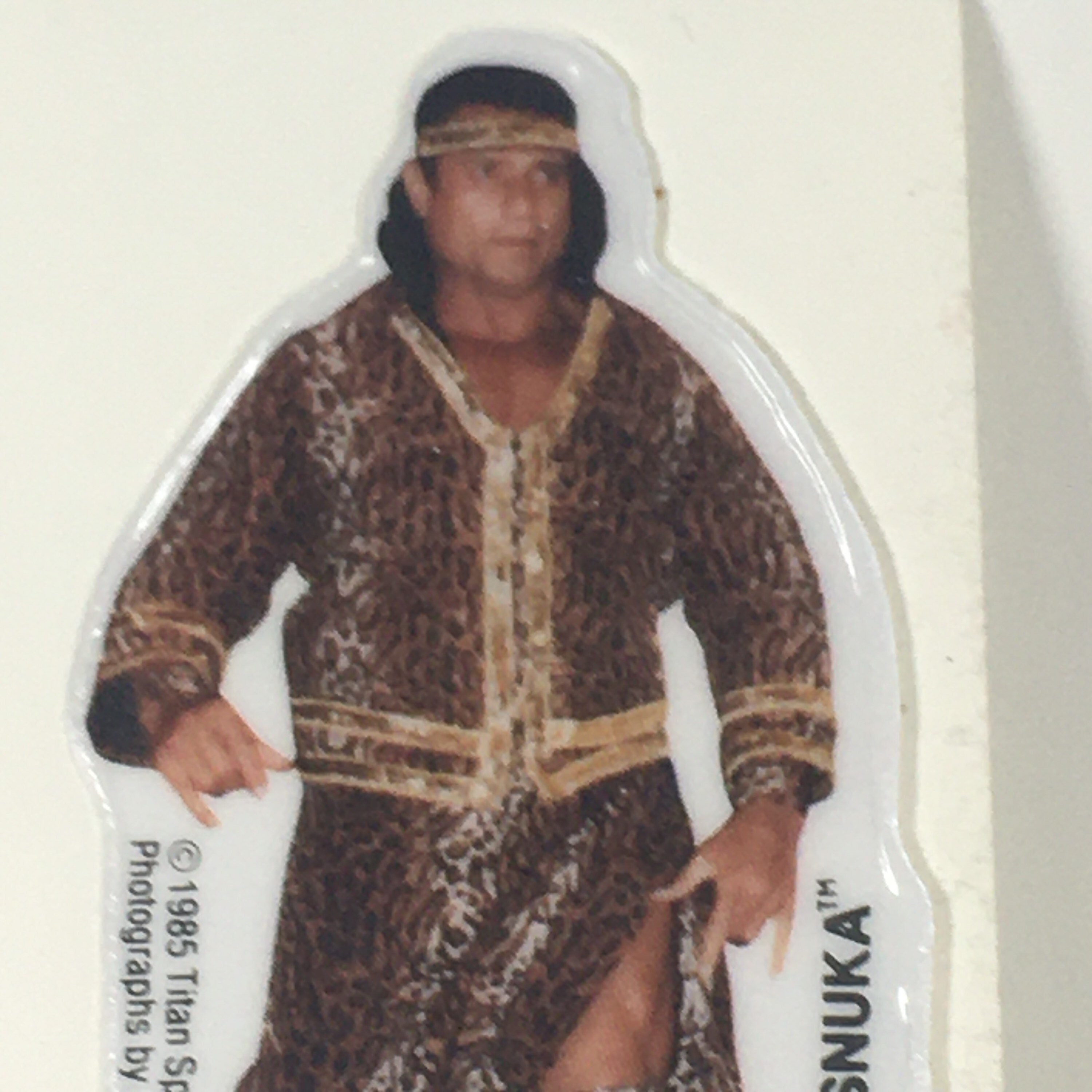 Jimmy Superfly Snuka 1985 Titan Sports Vending Puffy Sticker WWE WWF ...