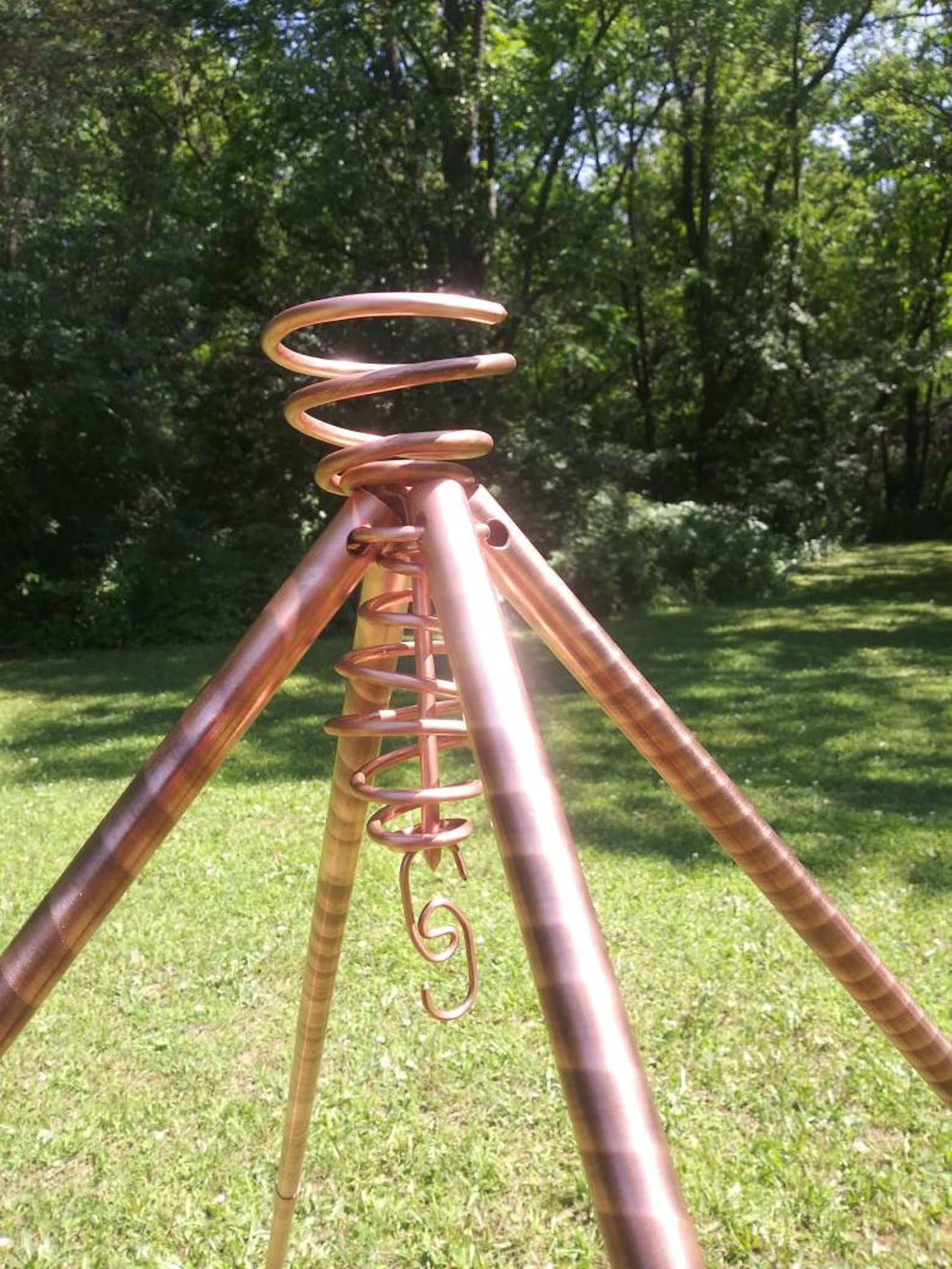 Copper Spiral Cap Stone - Etsy