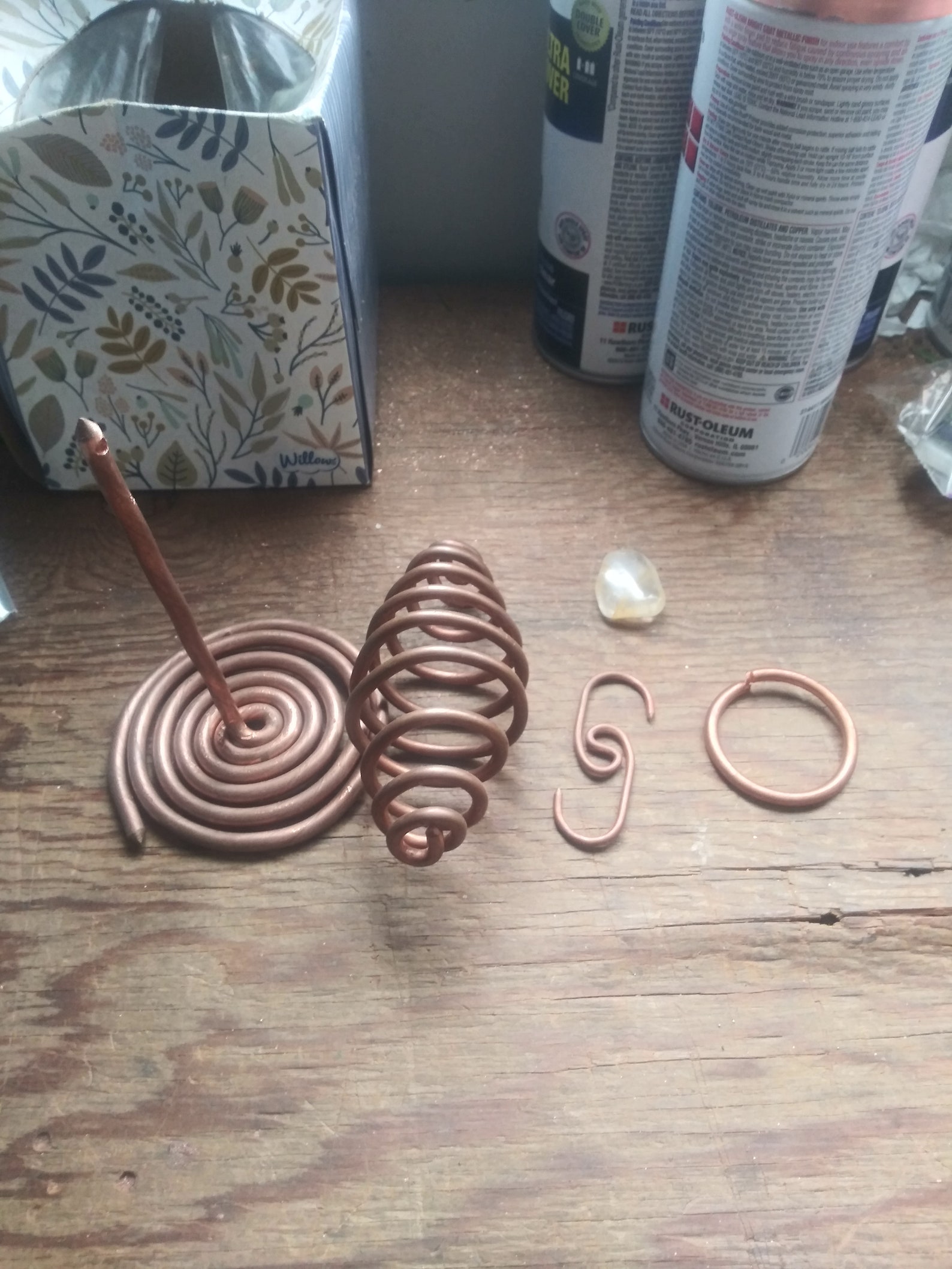 Copper Spiral Cap Stone - Etsy