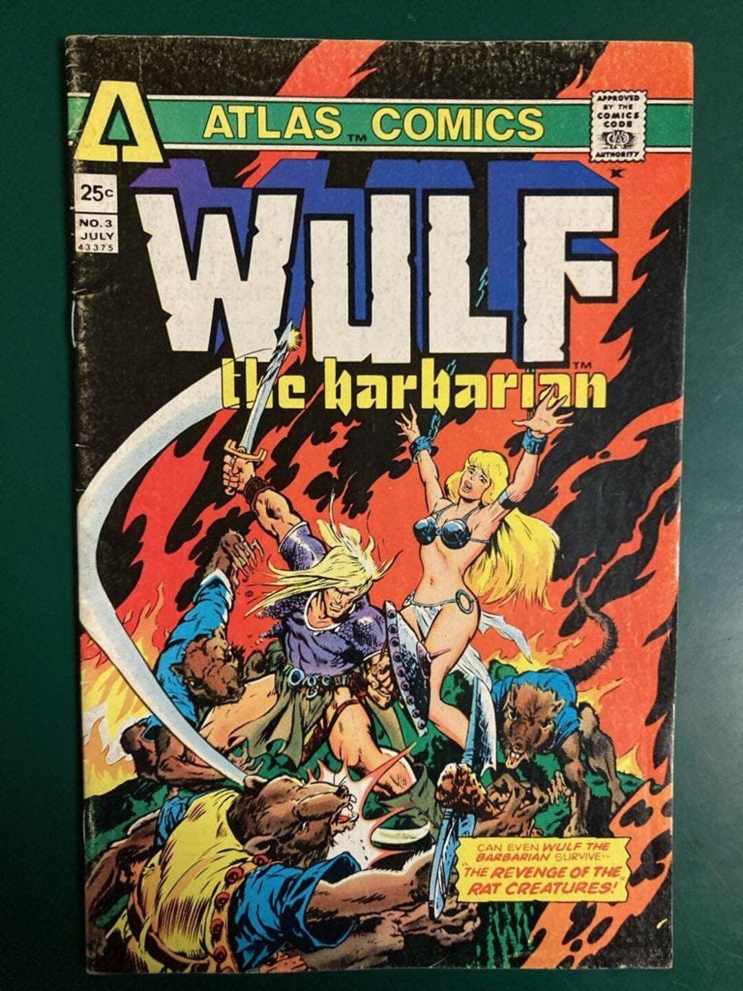 Wulf the Barbarian # 3 Comic by Atlas Comics - Etsy