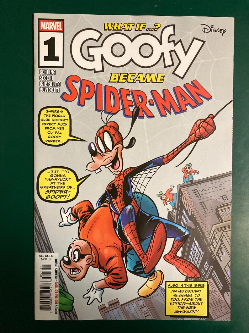 What If: Goofy Became Spider-man # 1 Comic by Marvel Comics - Etsy