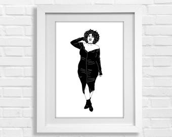Curvy woman print | Etsy