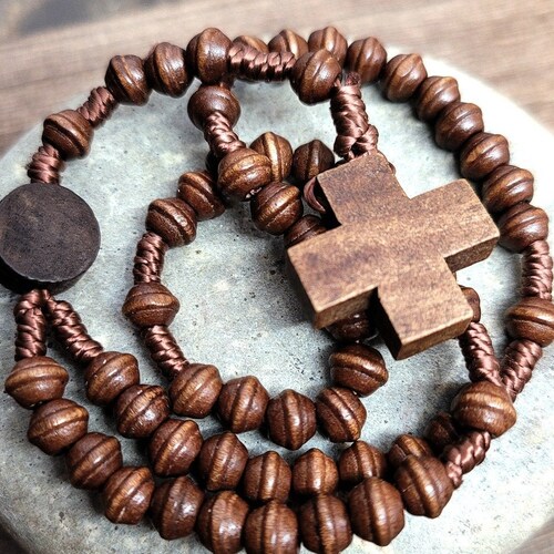 Rugged Rosaries the Living Simply Catholic Wood Rosary | Etsy