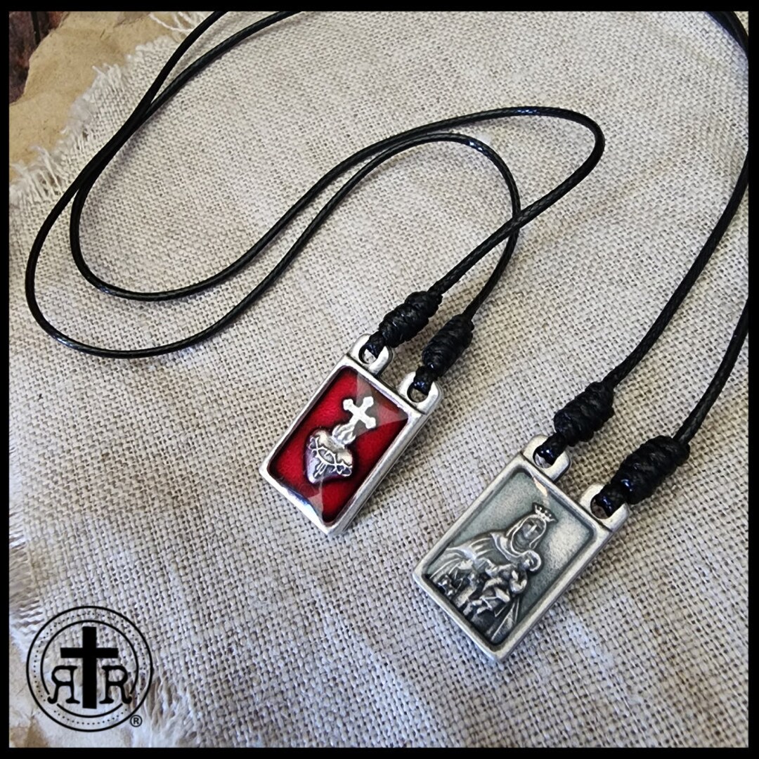 Brown Wool Scapular Striking Red Enamel With Wool Inserts - Etsy