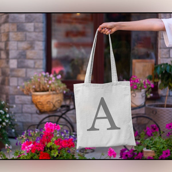 Initial Tote Bag - Etsy